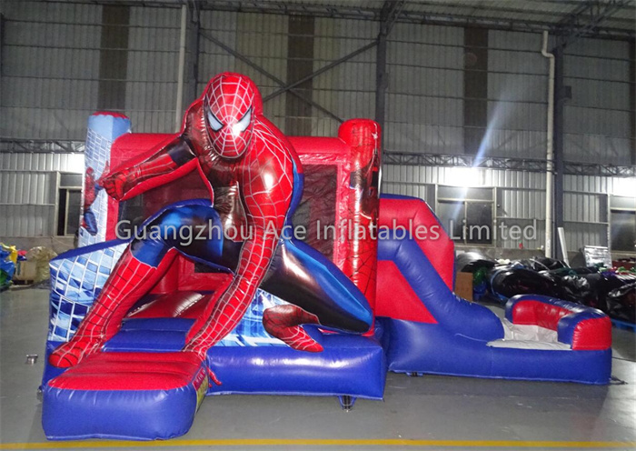 Spiderman Inflatable Bouncy Castle Combo with Slide - Fun for Kids - Ace