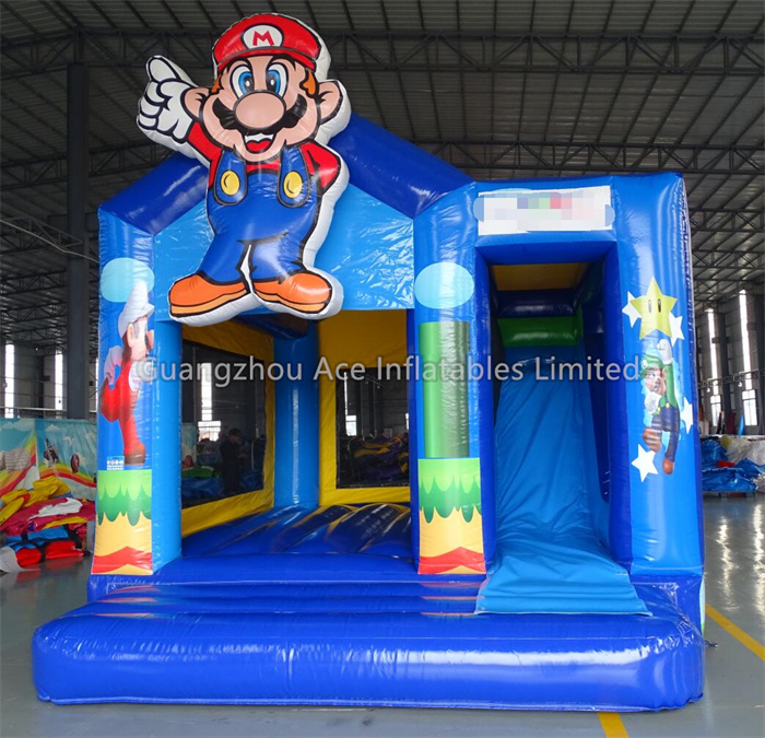 Super Mario Bouncy Castle with Slide - Perfect for Kids' Parties! - Ace