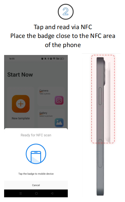 Highlight Electronic Name Tag Work Badge 3.7 Inch