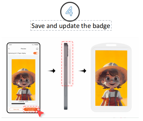 Highlight Electronic Name Tag Work Badge 3.7 Inch