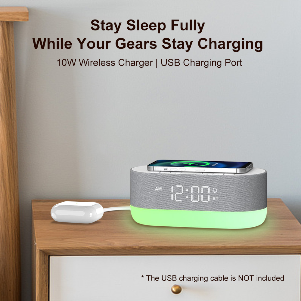 Mesin Suara Tidur Hi-FiD Jam Alarm Digital dengan Pengisian Daya ...