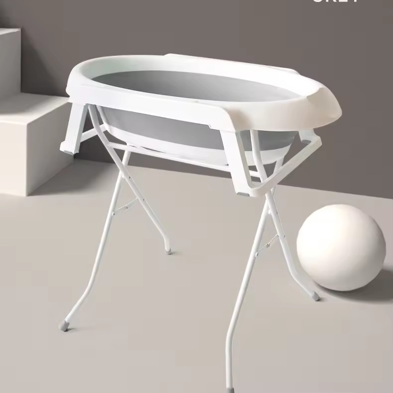 Baby Bathtub with Stand Avoid Bending Over Bath Table Portable Foldable ...