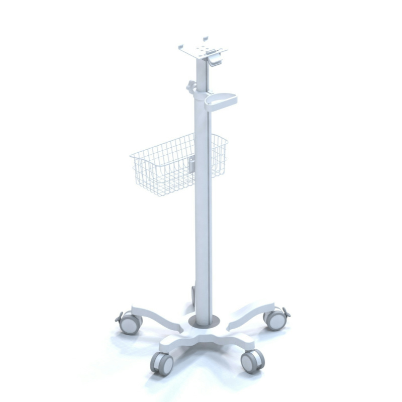 Height Adjustable Aluminum Medical Mobile Monitor Trolley Cart Trolley ...