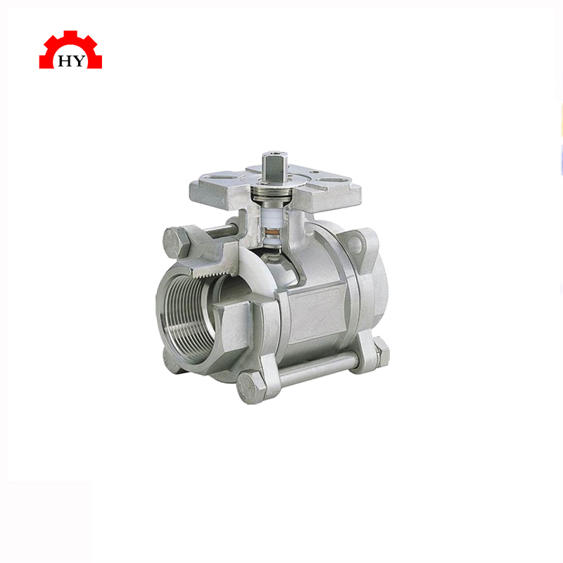 HY Female NPT BSPT BSPP Female Thread 3pc Ball Valve with ISO5211 Mounting Pad - HuiYi Valve