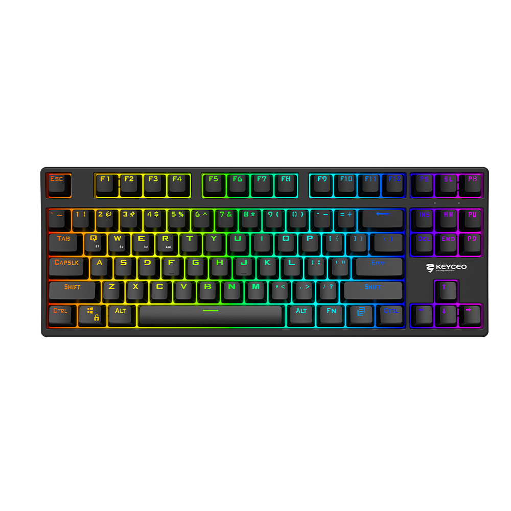 KY-MK120WBR 2.4G+BT +USB Outstanding Mechanical Ergonomic Keyboard RGB ...