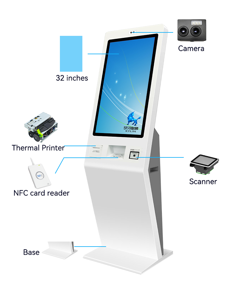 OEM ODM Touch Screen LCD Functional Self Service Payment Queue Kiosk ...
