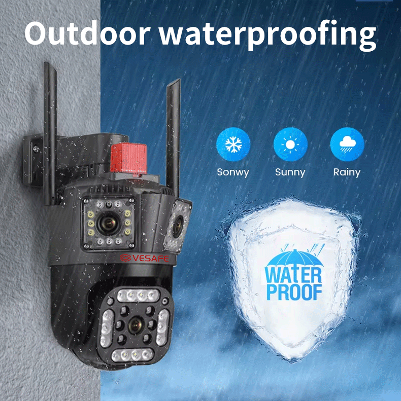 V380 Pro Wifi Three Lens IP Wireless Security Camera - VESAFE