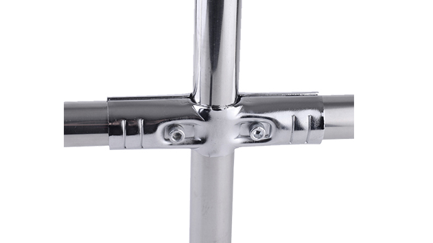 Three Way 180° Lean Pipe Joint Chrome