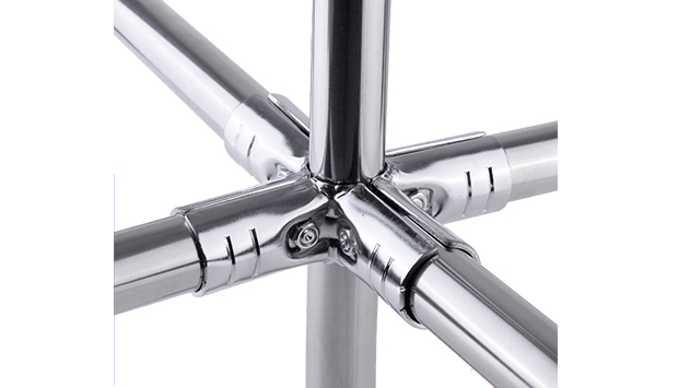 Five Way Straight Lean Pipe Joint Chrome