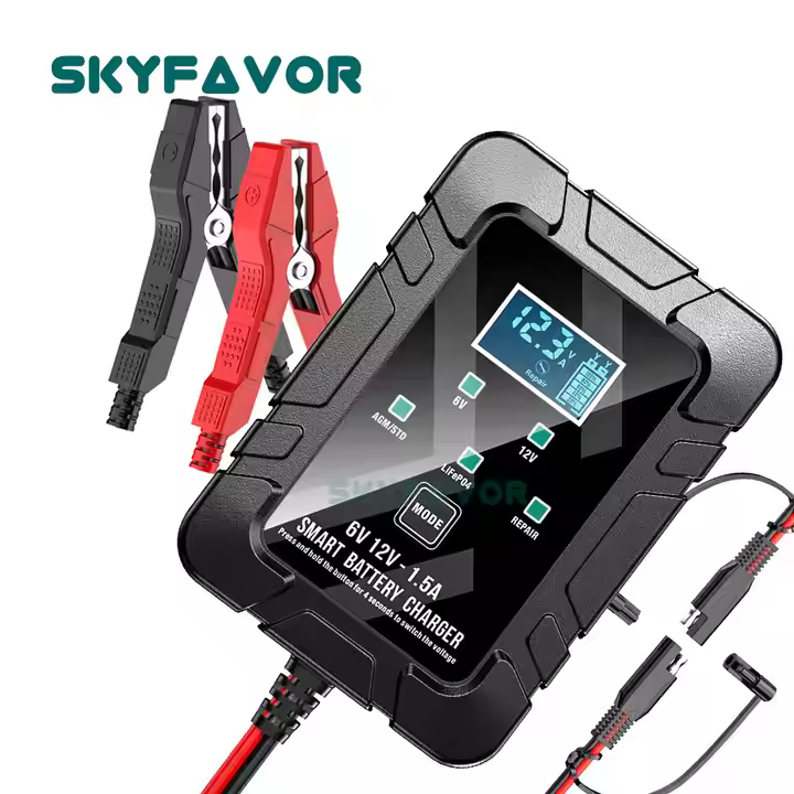 Universal Smart 6V 12V Battery Charger 6V 12V 1.5A Automatic Lifepo4 ...