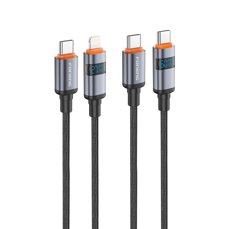 FONENG 1.2M Power Display Aluminum Alloy Braided Cable X116 - FONENG