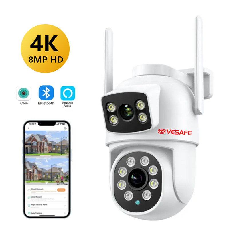 ICSEE 4K PTZ Dual Lens Ai Outdoor Wireless CCTV Camera - VESAFE