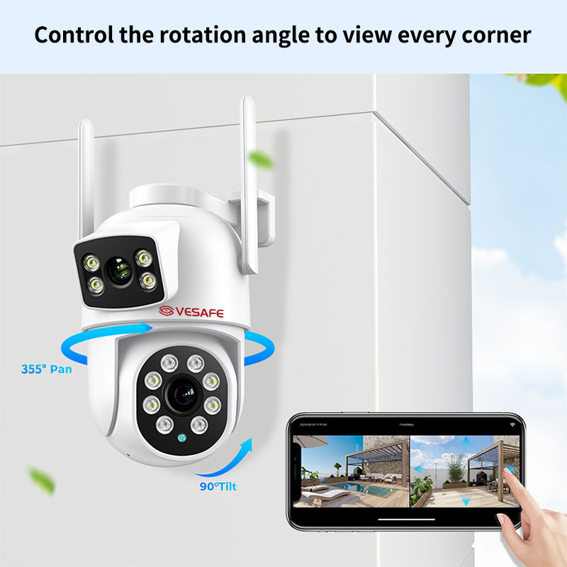 ICSEE 4K PTZ Dual Lens Ai Outdoor Wireless CCTV Camera - VESAFE