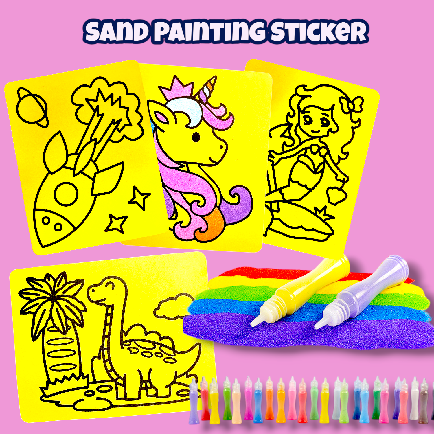 Large Sand Painting Sticker for Kids Home Activity - Speedwings