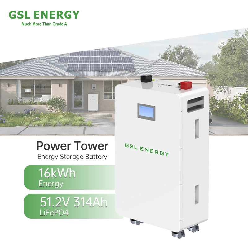 بطارية تخزين الطاقة السكنية، بطارية ليثيوم فوسفات الحديد بقدرة 16 كيلو وات في الساعة - GSL ENERGY