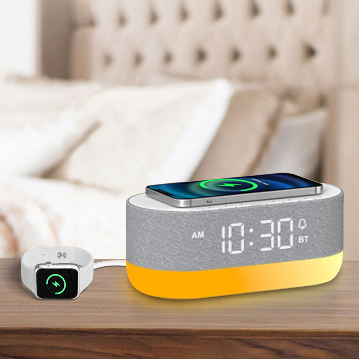 Hi-FiD Smart BT Speaker Alarm Clock Wireless Charger White Noise ...
