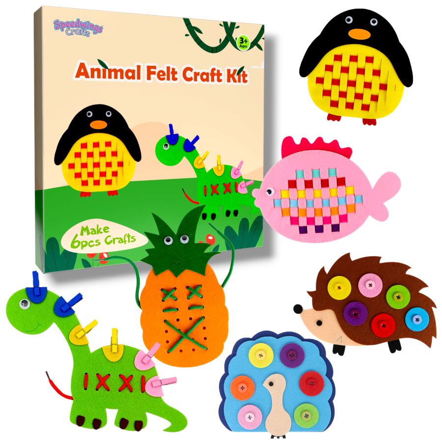 Felt Animal Shapes Diy Craft for Beginner Child to Create Several ...