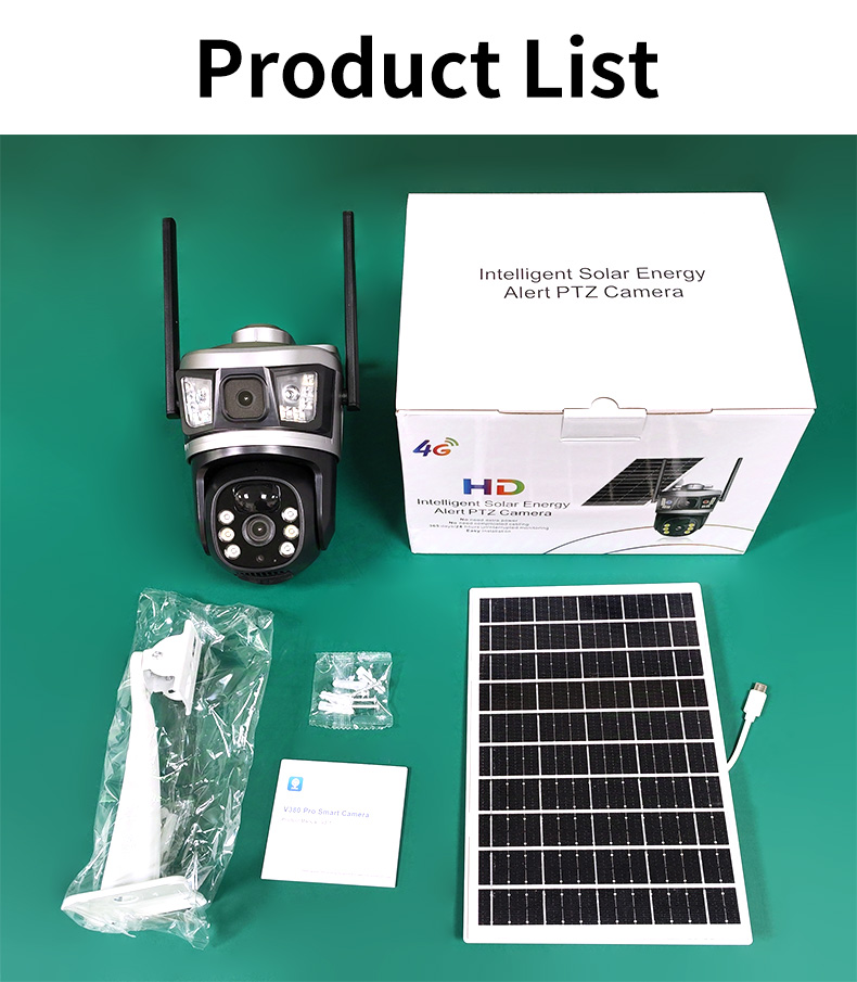 4K V380 Pro Dual Lens 8MP Solar 4G CCTV Camera | VESAFE