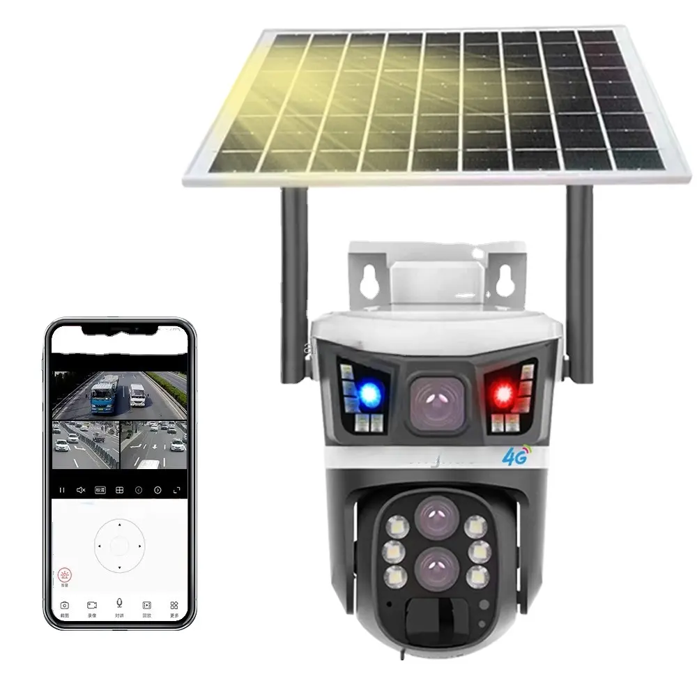 4K V380 Pro Dual Lens 8MP Solar 4G CCTV Camera | VESAFE