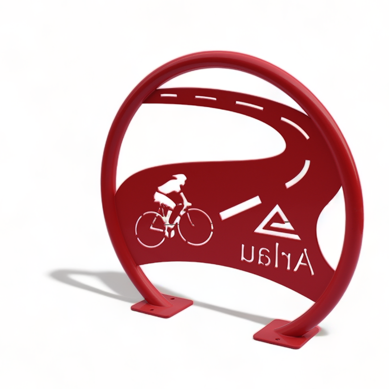 School Metal Red Circular Bicycle Parking Rack | Arlau