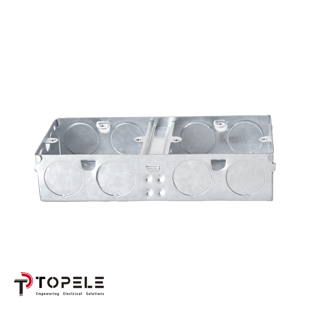 2- Gang British Standard Metal Electrical Conduit Box with PVC ...