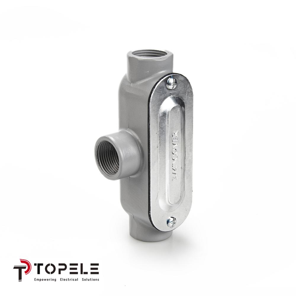 Threaded Aluminum Die Cast Rigid Conduit Body T Type 1/2" to 4"