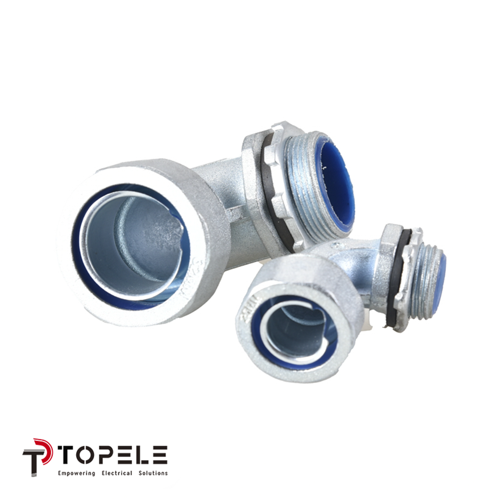 Zinc Connector 90 Degree Angle Liquid Tight Flexible Conduit & Fittings ...