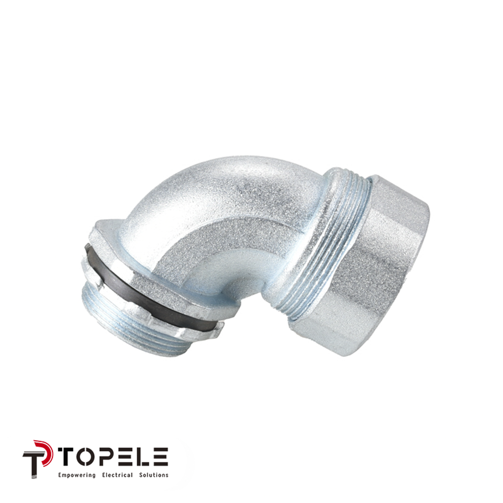 Zinc Connector 90 Degree Angle Liquid Tight Flexible Conduit & Fittings ...