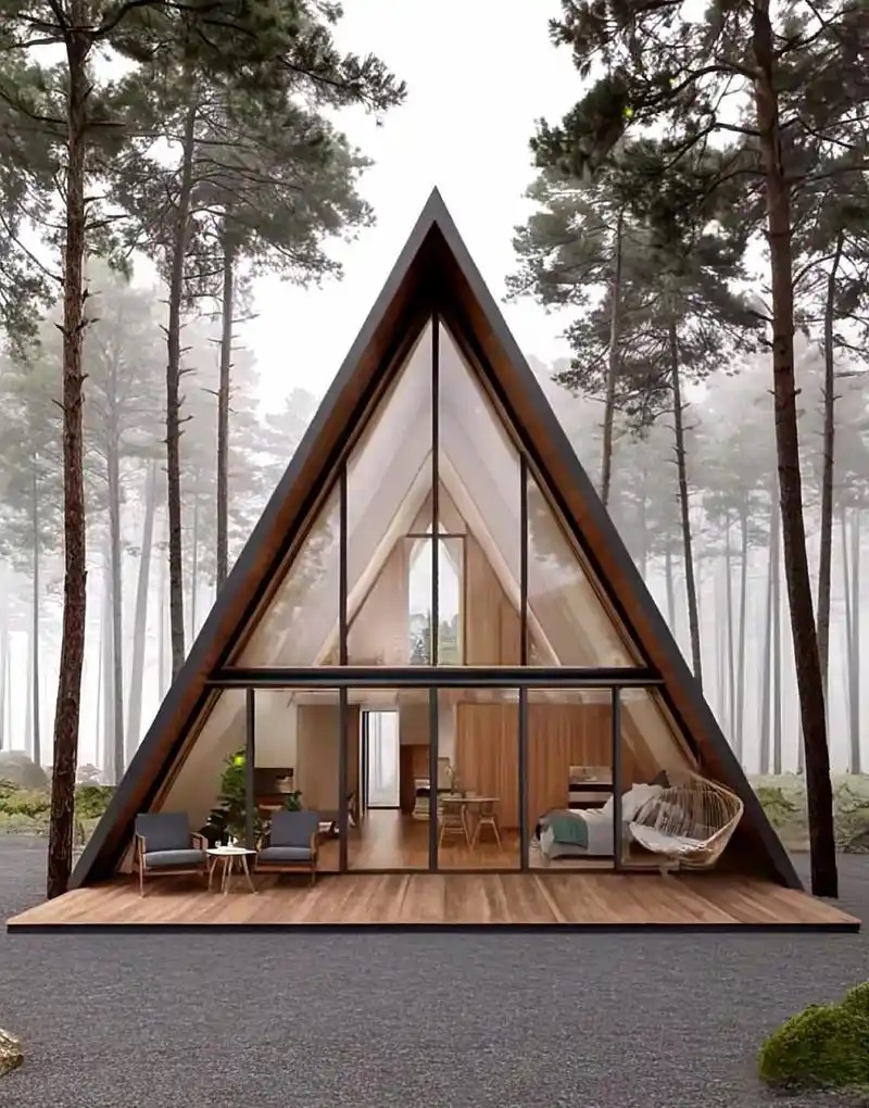 Prefab Luxury Villa Tiny House Prefabricated Modular a Frame House