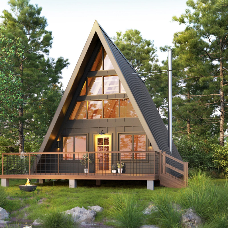 Prefab Luxury Villa Tiny House Prefabricated Modular a Frame House