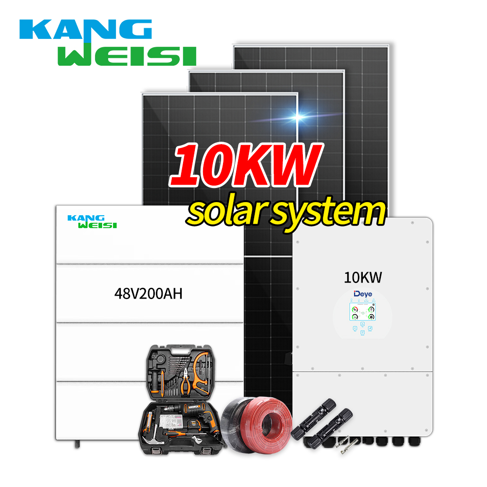 Sistema solar de 10 kW con inversor híbrido Deye de estándar americano, batería de 8 kW y 12 kW ...