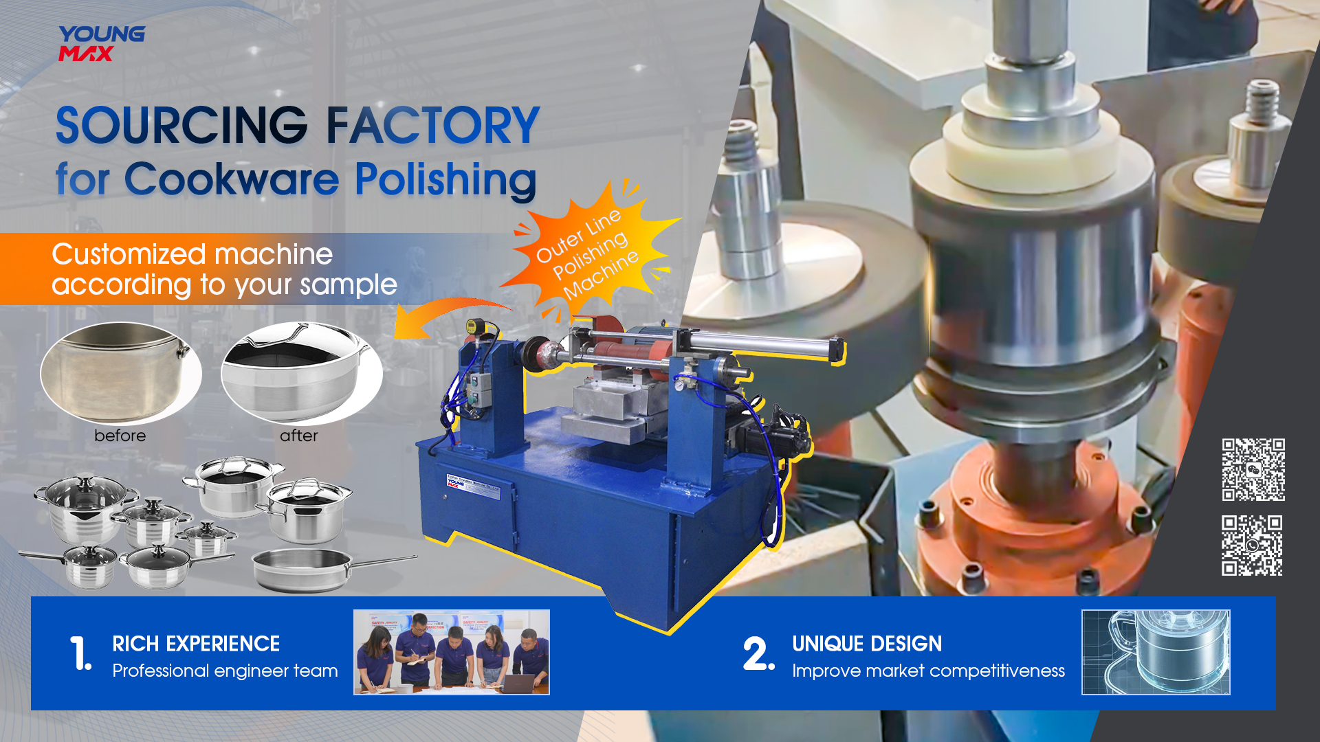 Professional Cookware Outer Line Polishing Machine