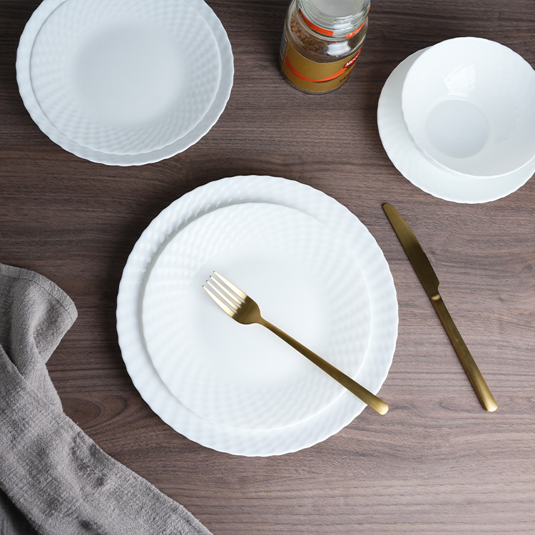 Minimalist Opal Cam + Premium Çelik Yemek Takımı Kombosu – Şık Evler ...