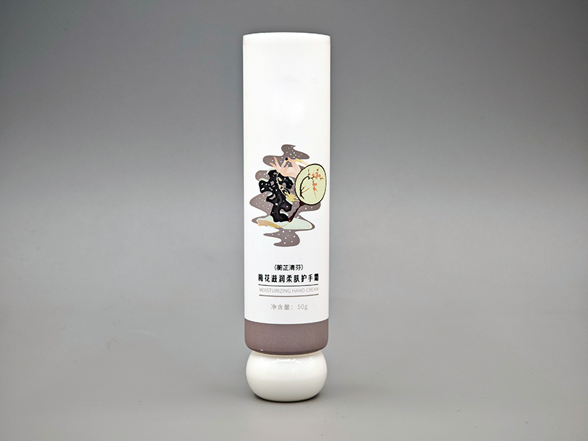 Hand Cream Tube White Offset Print Abacus Cap Round Packaging | SampoX
