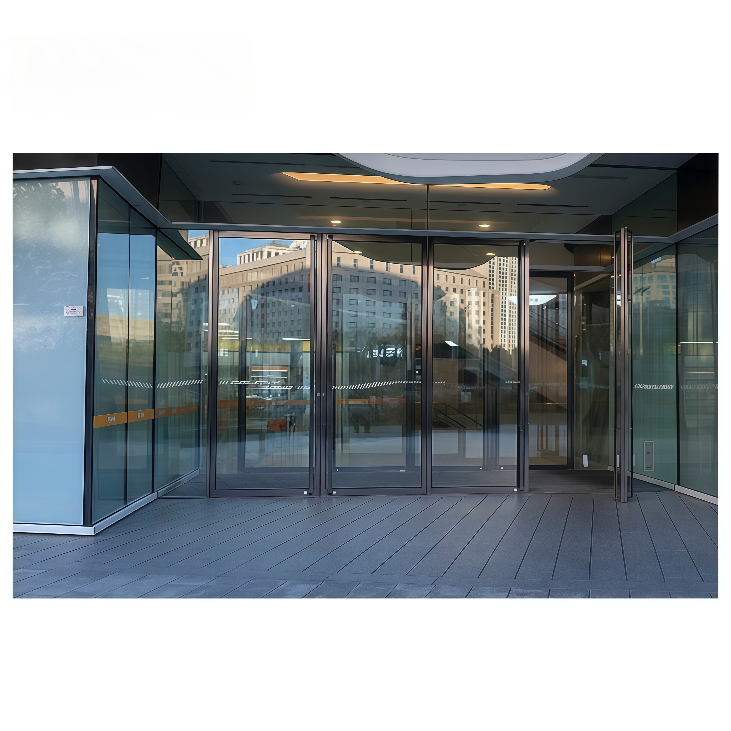 Commercial Double Exterior Glass Doors Insulated Aluminum Entrance Shop ...