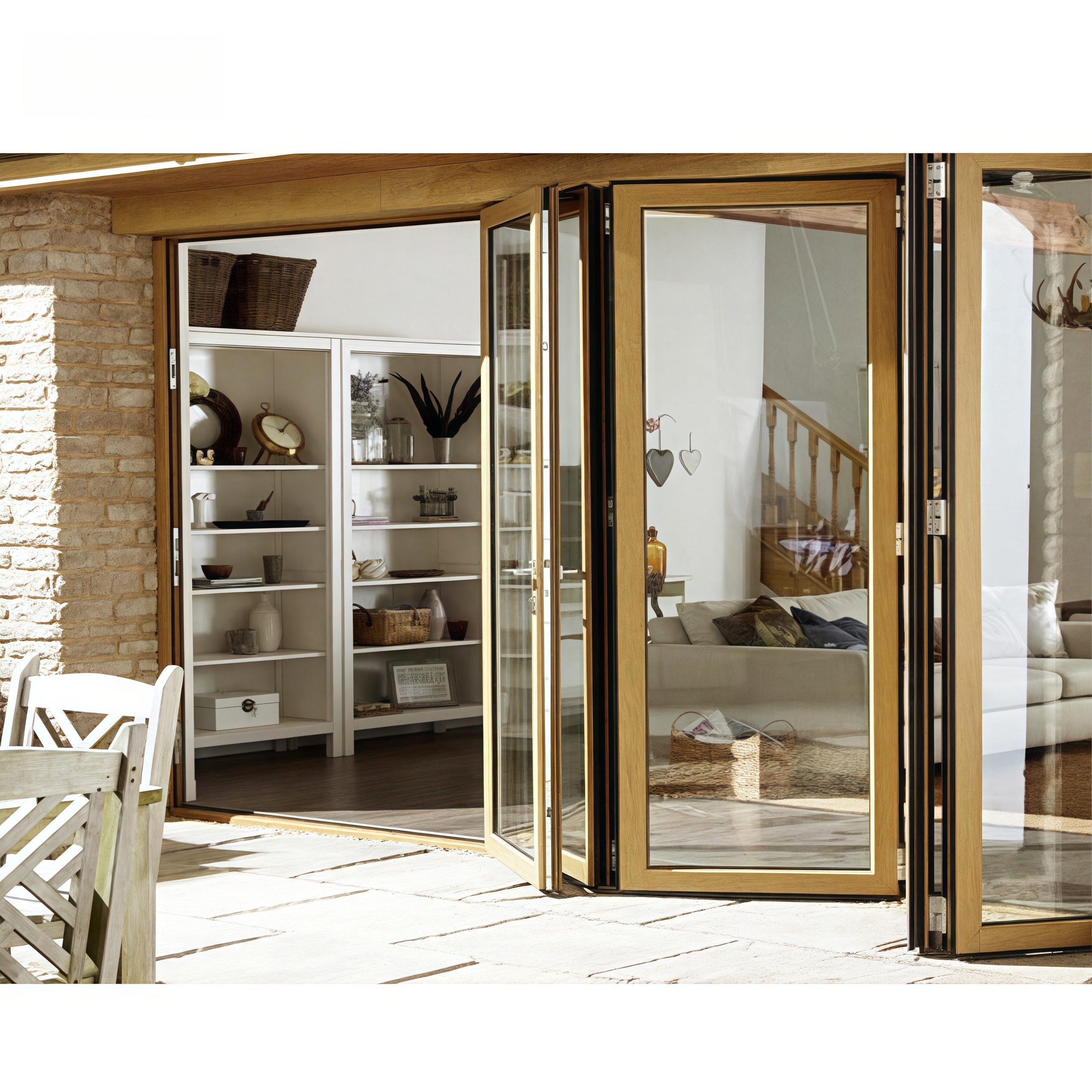 Triple Accordion Entrance Aluminium Glass Sliding Folding Door Balcony ...