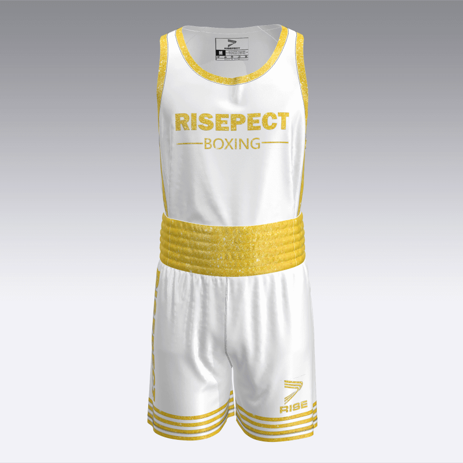 Gold Trim Boxing Suit Elegant Top and Shorts Uniform Boxing Set | Fight ...