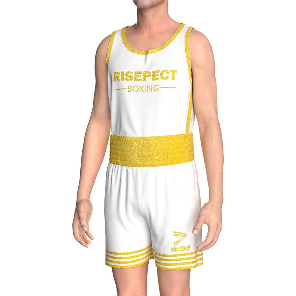 Gold Trim Boxing Suit Elegant Top and Shorts Uniform Boxing Set | Fight ...