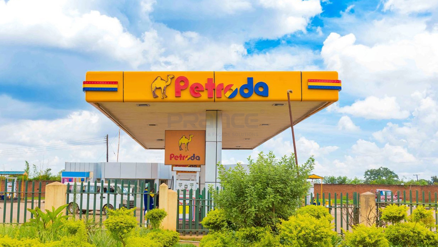 Dự án Mái che và Cột nhôm Trạm xăng Petroda Khu vực 4 Malawi | PRANCE
