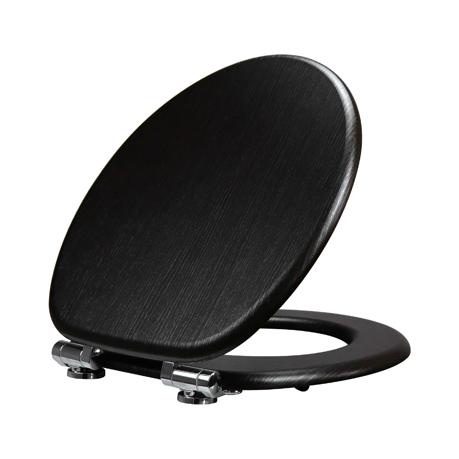 Fanmitrk Black Teak Toilet Seat Finish MDF Toilet Seat with Soft-Close ...