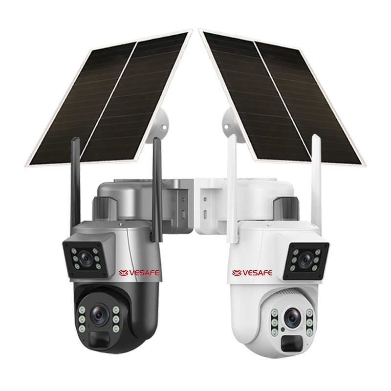 4G Sim Dual Screen Solar PTZ Camera Outdoor Security Protection Auto ...