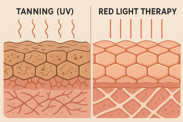 Will Red Light Therapy Tan You? Safety vs. Tanning Beds