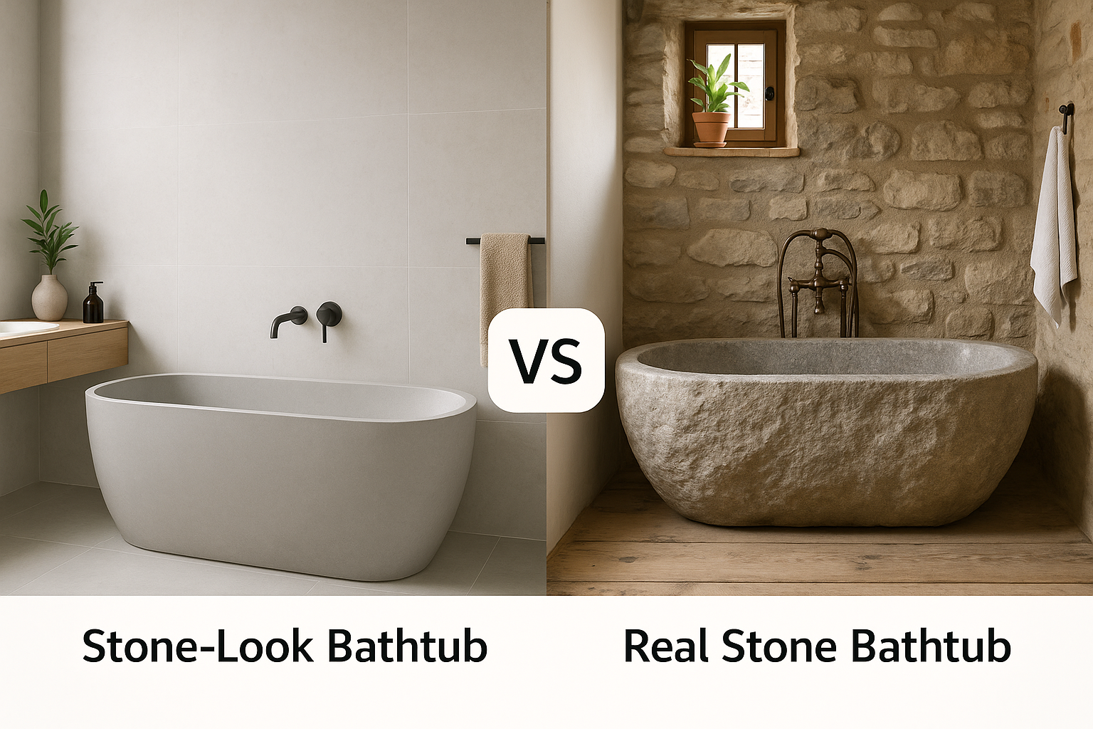 How Does a Stone-Look Bathtub Compare to Real Stone Bathtubs? | KingKonree
