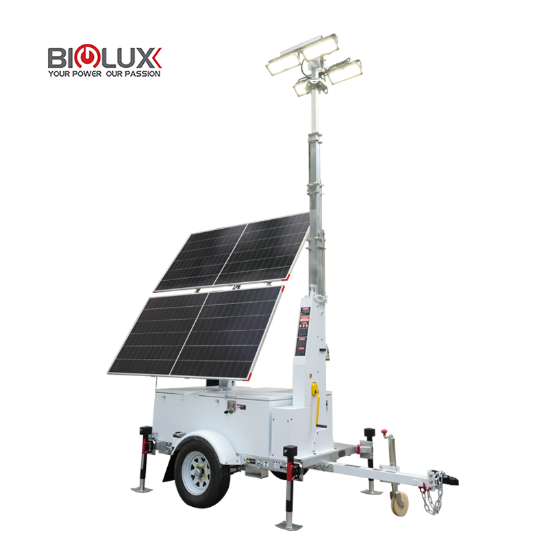 Mobile Solar Light Trailer with 2*600W Solar Panel | BIGLUX