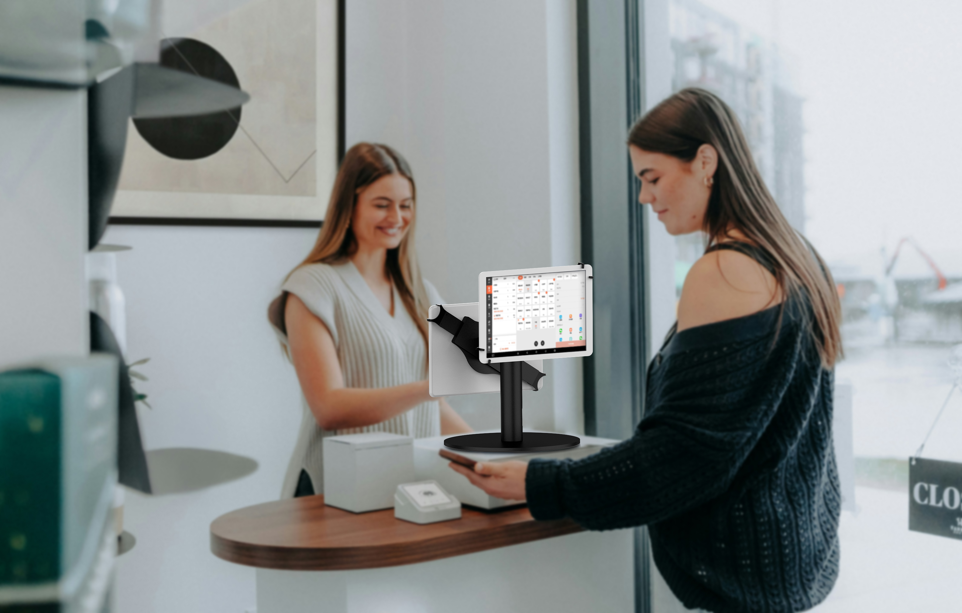 The Dual Tablet Stand for Restaurant and Retail Checkout | Peacemounts