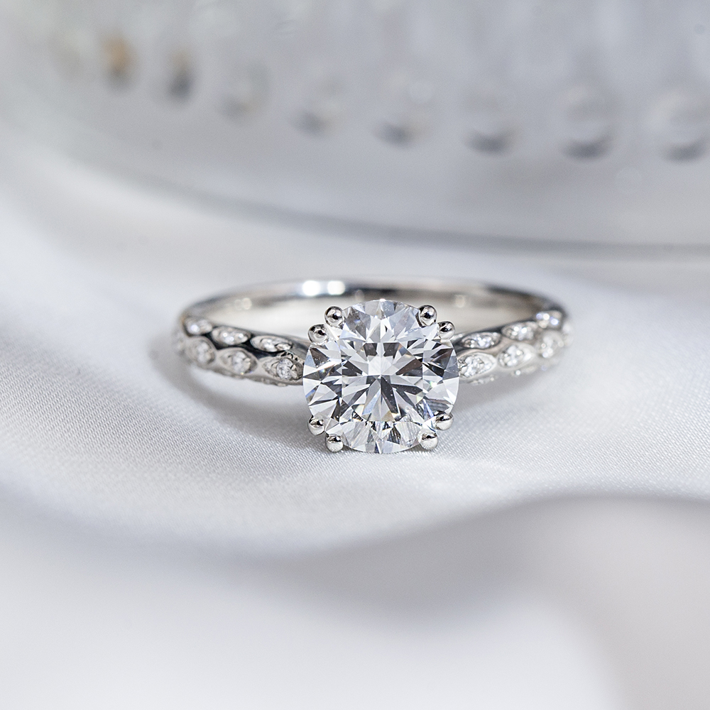 MSR-1812 Platinum PT950 Ring 1.5CT Round Lab Grown Diamond Ring IGI Certificate Messi Jewelry ...