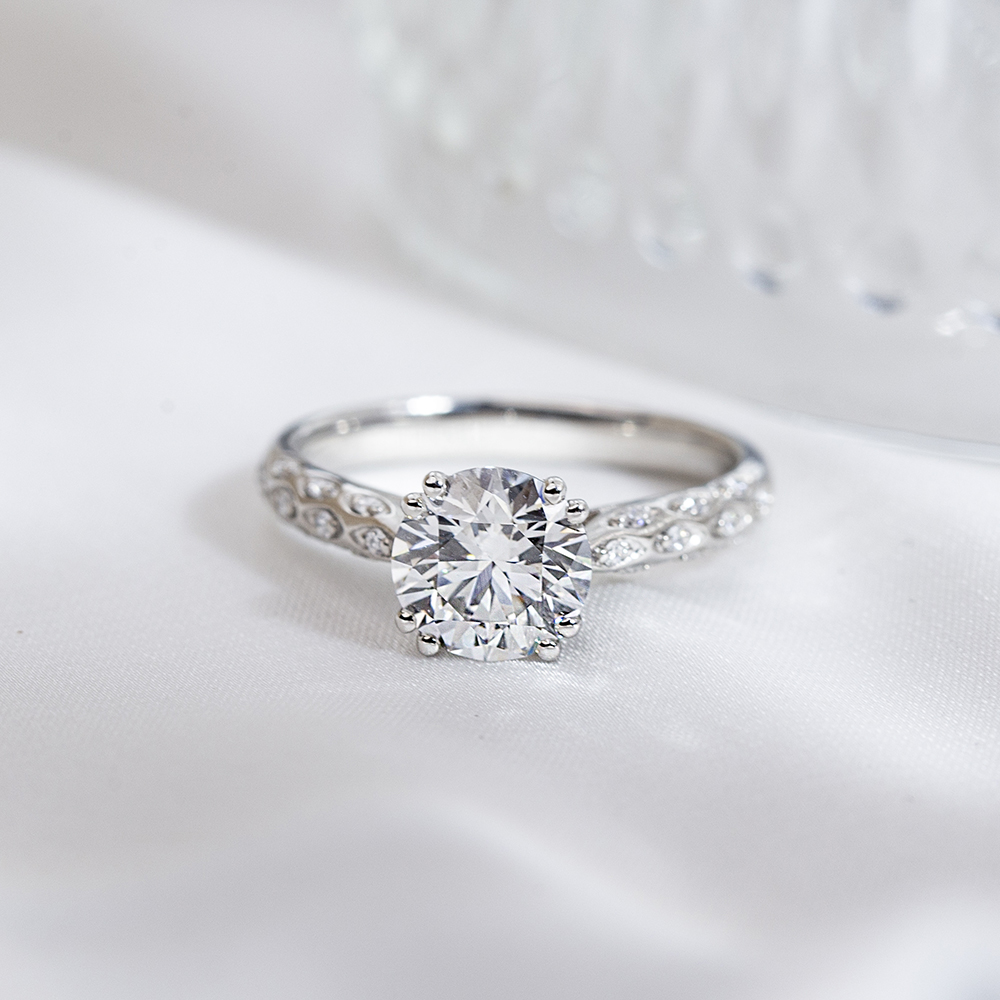 MSR-1812 Platinum PT950 Ring 1.5CT Round Lab Grown Diamond Ring IGI Certificate Messi Jewelry ...