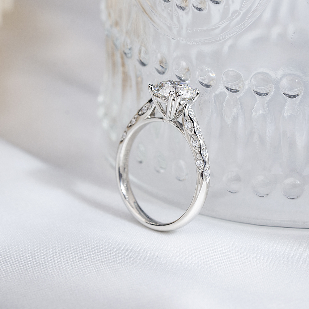 MSR-1812 Platinum PT950 Ring 1.5CT Round Lab Grown Diamond Ring IGI Certificate Messi Jewelry ...