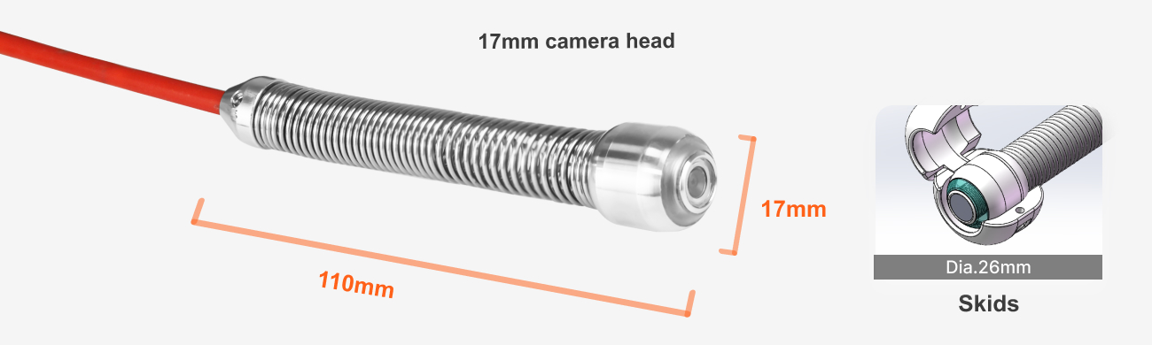 Testa della telecamera da 17 mm