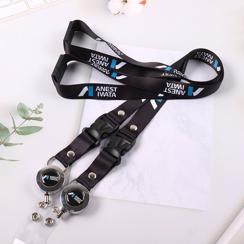 Custom Polyester Lanyard with Retractable Badge Holder Reel China ...